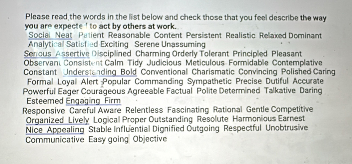 Solved: Please read the words in the list below and check those that ...