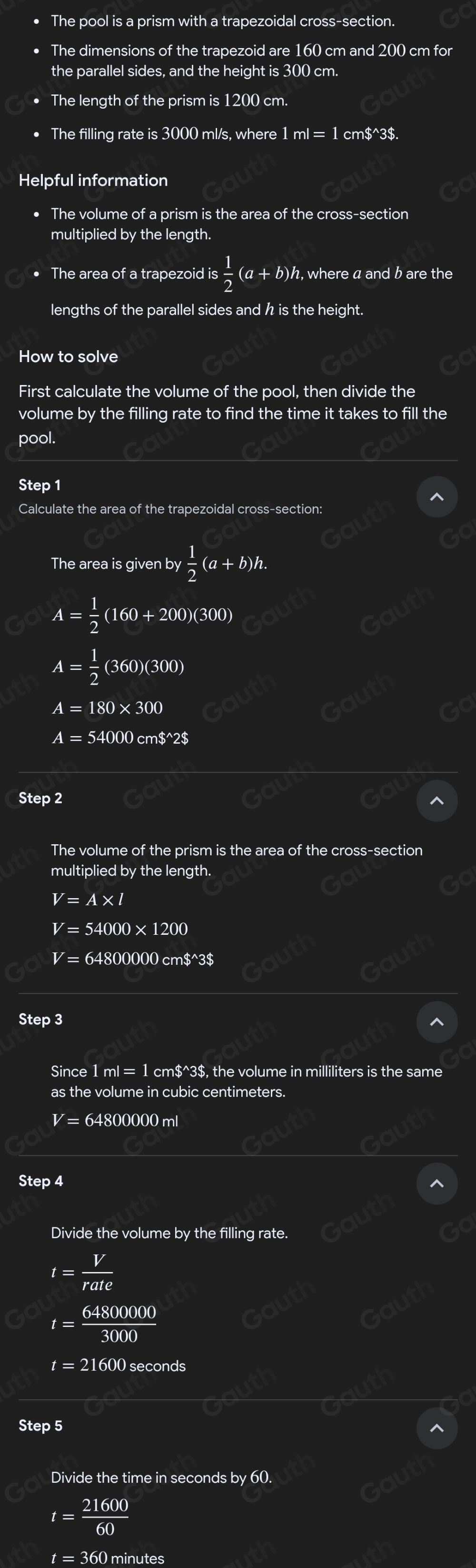 Selesai:The swimming pool shown below is a prism. The cross-section of ...