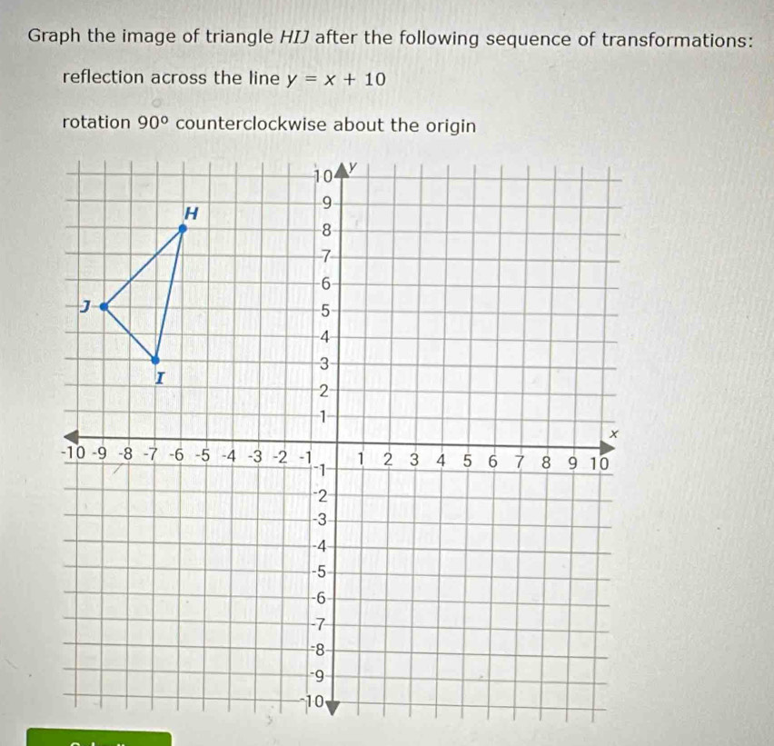 Solved: Graph the image of triangle HIJ after the following sequence of ...