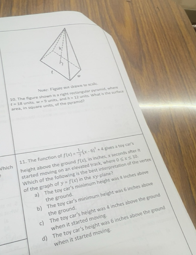 Solved: Note: Figure not drawn to scale. 10. The figure shown is a ...
