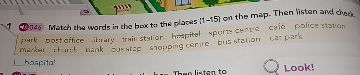 Risolto:D046 Match the words in the box to the places (1-15) on the map ...