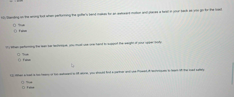 Solved: Standing on the wrong foot when performing the golfer's bend ...