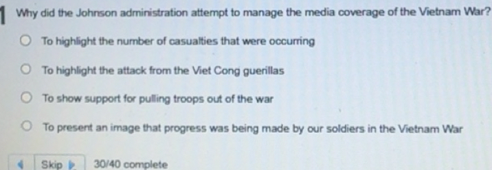 Solved: Why did the Johnson administration attempt to manage the media ...