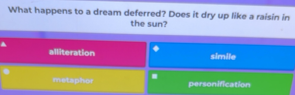Solved: What happens to a dream deferred? Does it dry up like a raisin ...