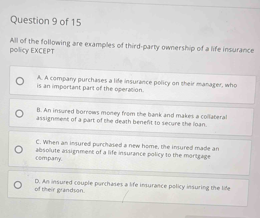 Solved: All of the following are examples of third-party ownership of a ...