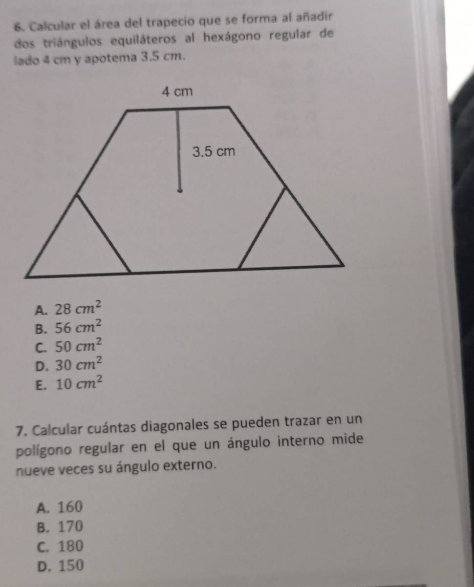 Resuelto:Calcular el área del trapecio que se forma al añadir dos ...
