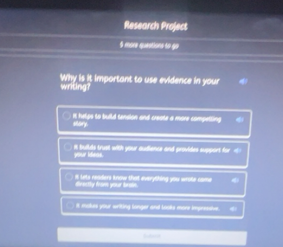 Solved: Research Project 5 more questions to go Why is it important to ...