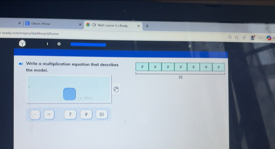 Gelöst:Clever | Portal Math Lesson 1, i-Ready a-ready.com/mspro ...
