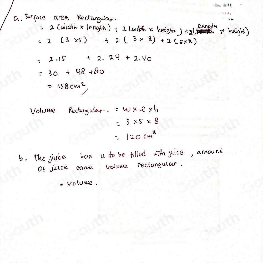Solved: The figure below shows a juice box in the shape of a ...