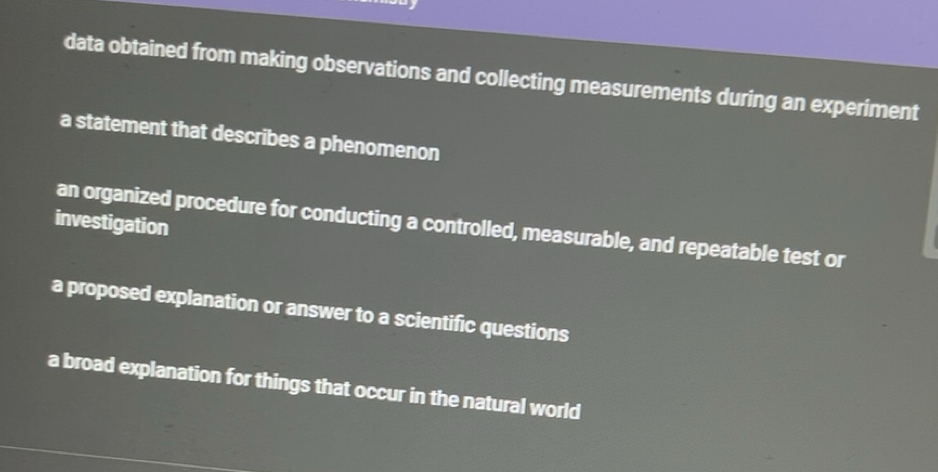 Solved: data obtained from making observations and collecting ...