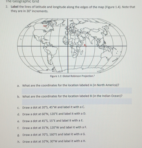 Solved: The Geographic Grid 2. Label the lines of latitude and ...