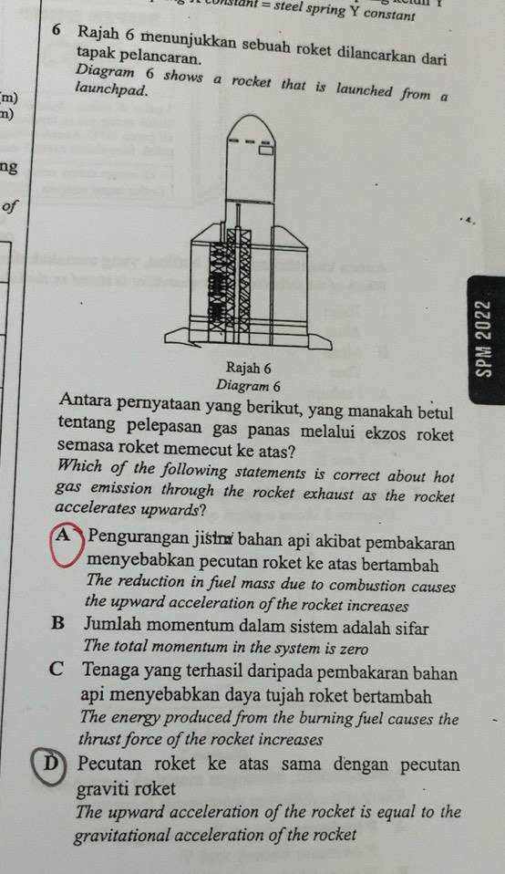 Selesai:onstant = steel spring Y constant 6 Rajah 6 menunjukkan sebuah ...