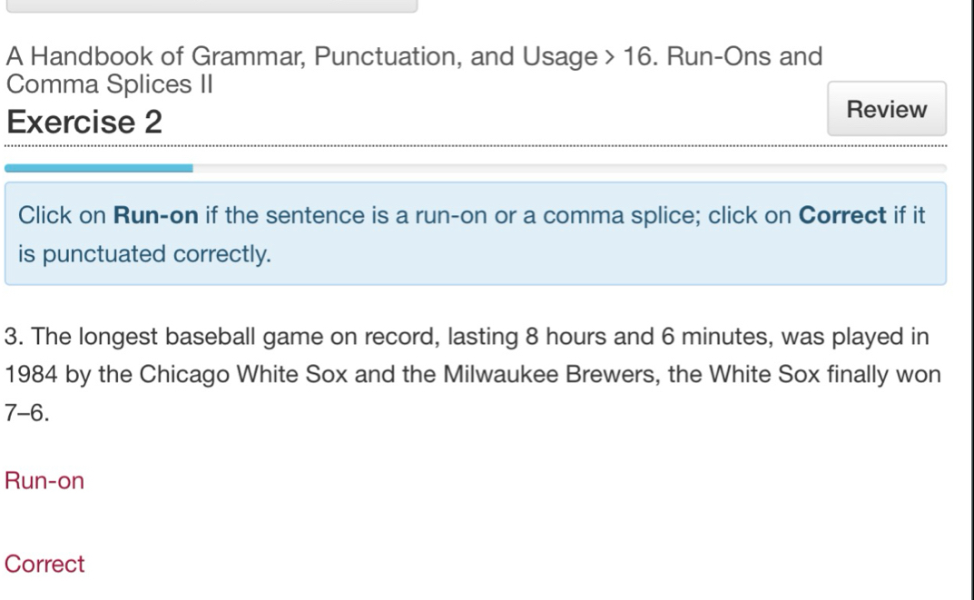 Solved: A Handbook of Grammar, Punctuation, and Usage > 16. Run-Ons and ...