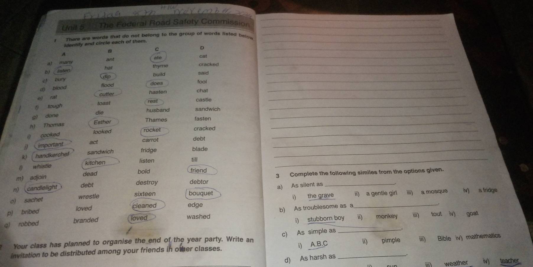 Solved: Filag s 3 Unit 5 The Federal Road Safety Commission__ There are ...