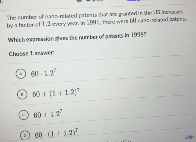 Solved: The number of nano-related patents that are granted in the US ...