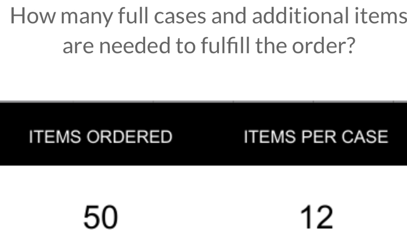 Solved: How many full cases and additional items are needed to fulfill ...