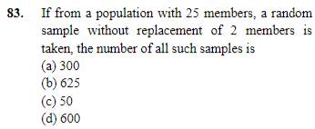 Solved: If from a population with 25 members, a random sample without ...