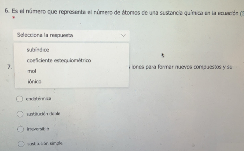 Resuelto:Es el número que representa el número de átomos de una ...
