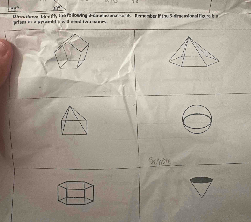 Solved: Directions: Identify the following 3-dimensional solids ...