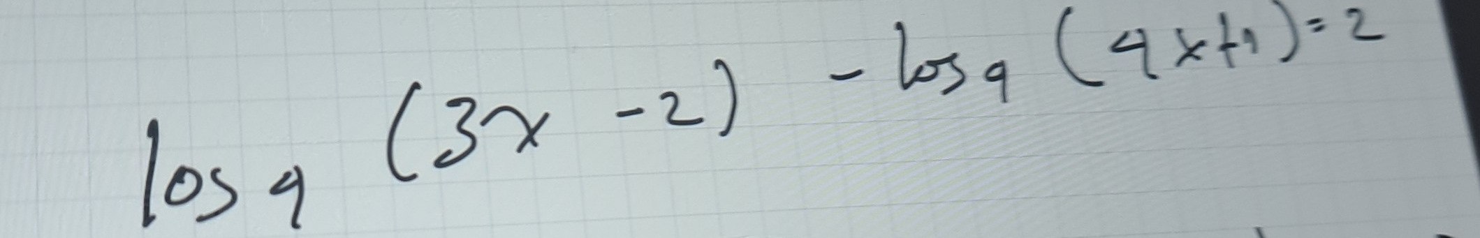 Gelöst:log _4(3x-2)-log _9(4x+1)=2