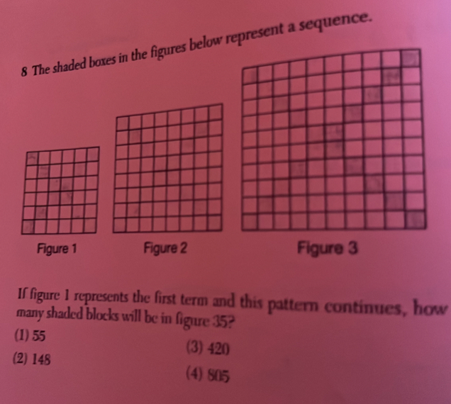 Solved: The shaded boxes in the figures below represent a sequence ...