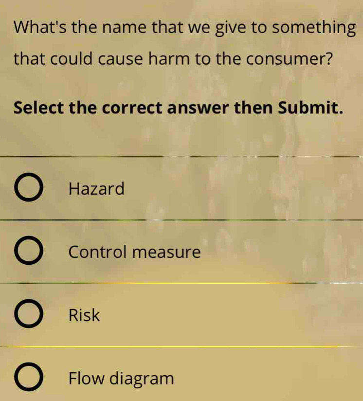 Solved: What's the name that we give to something that could cause harm ...