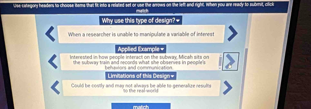 Solved: Use category headers to choose items that fit into a related ...