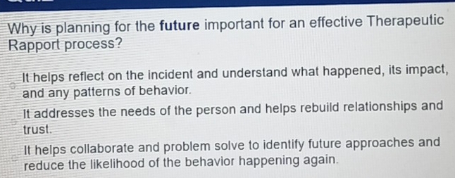 Solved: Why is planning for the future important for an effective ...