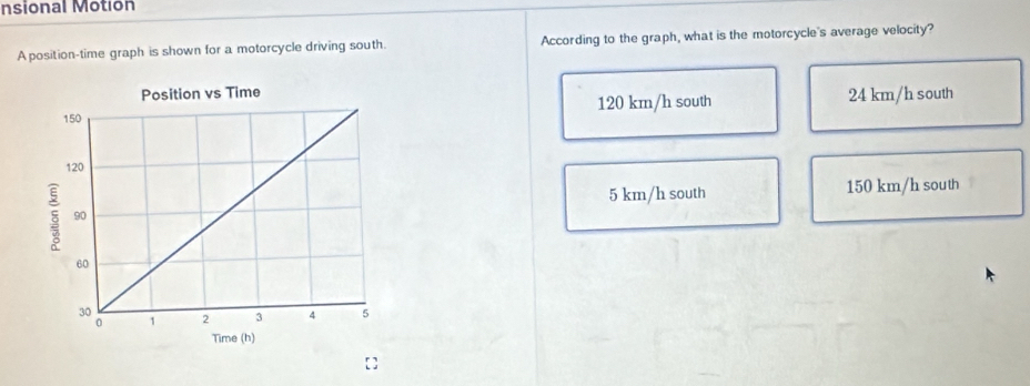 Solved: nsional Motion A position-time graph is shown for a motorcycle ...