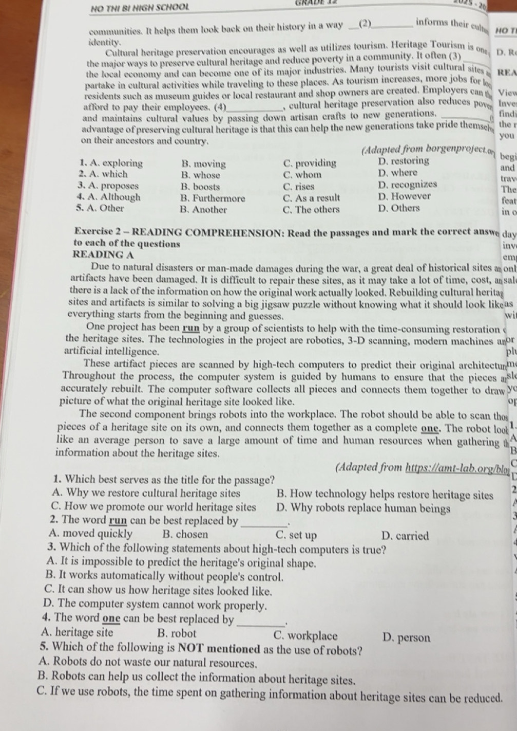 Giải quyết:HO THI BI HIGH SCHOOL communities. It helps them look back ...