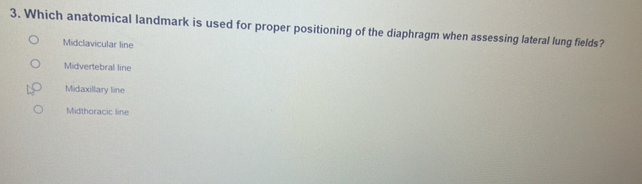 Solved: Which anatomical landmark is used for proper positioning of the ...