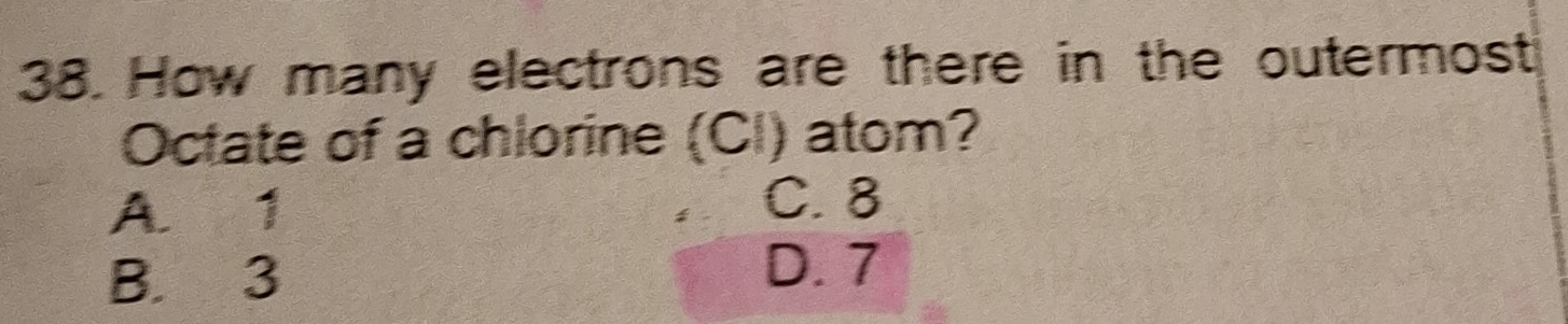 Solved: How many electrons are there in the outermost Octate of a ...
