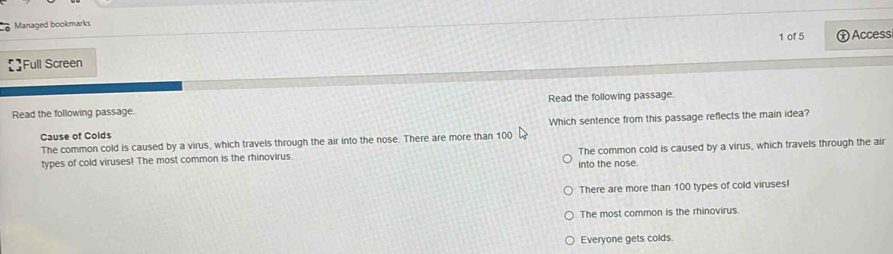 Solved: Managed bookmarks 1 of 5 Acces Full Screen Read the following ...