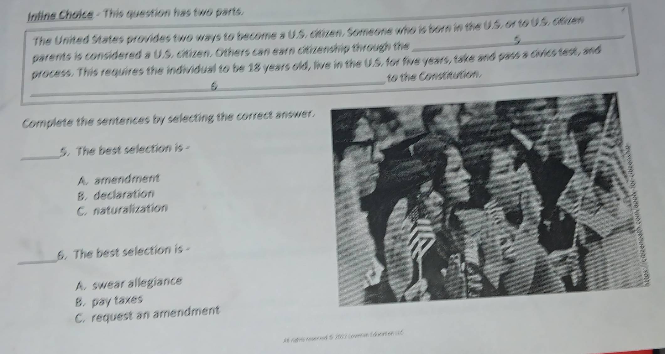 Solved: Inline Choice - This question has two parts. The United States ...