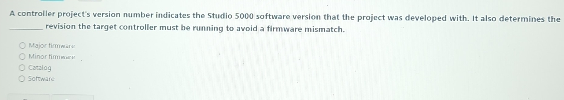 Solved: A controller project's version number indicates the Studio 5000 ...