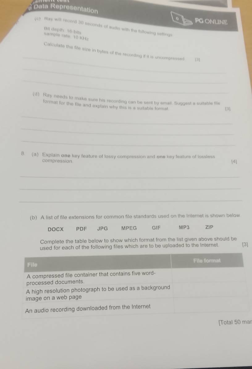 Résolu :Data Representation PGONLINE (c) Ray will record 30 seconds of ...