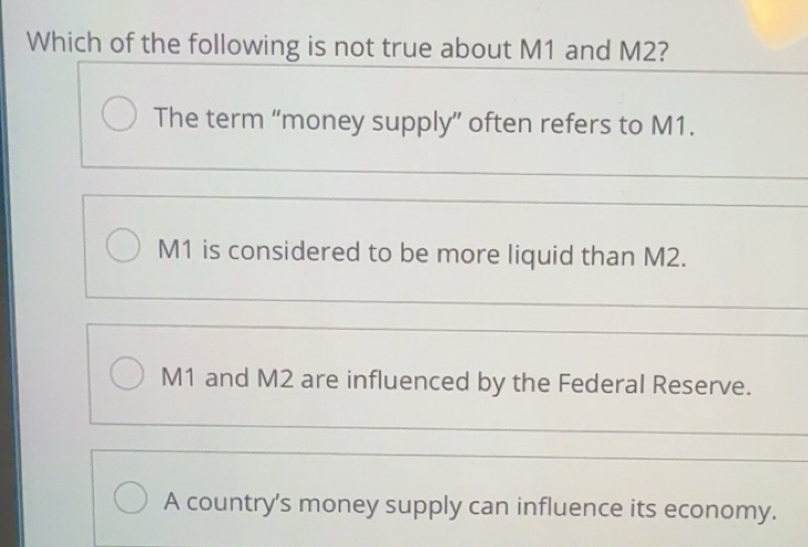 Solved: Which of the following is not true about M1 and M2? The term ...