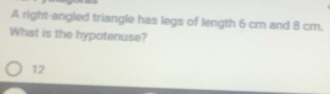 Solved A Right Angled Triangle Has Legs Of Length 6 Cm And 8 Cm What