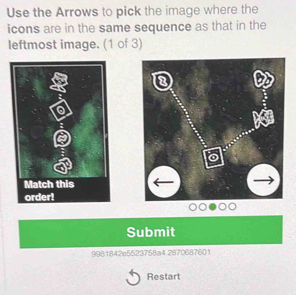 Solved: Use the Arrows to pick the image where the icons are in the ...