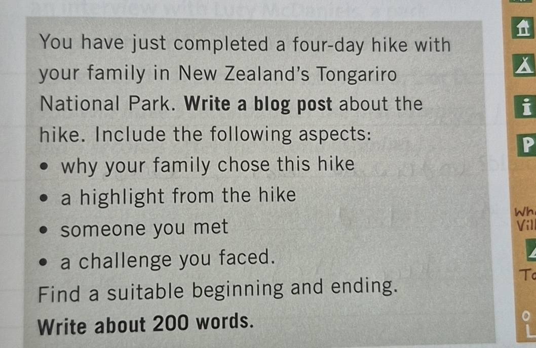 Gelöst:You have just completed a four-day hike with your family in New ...