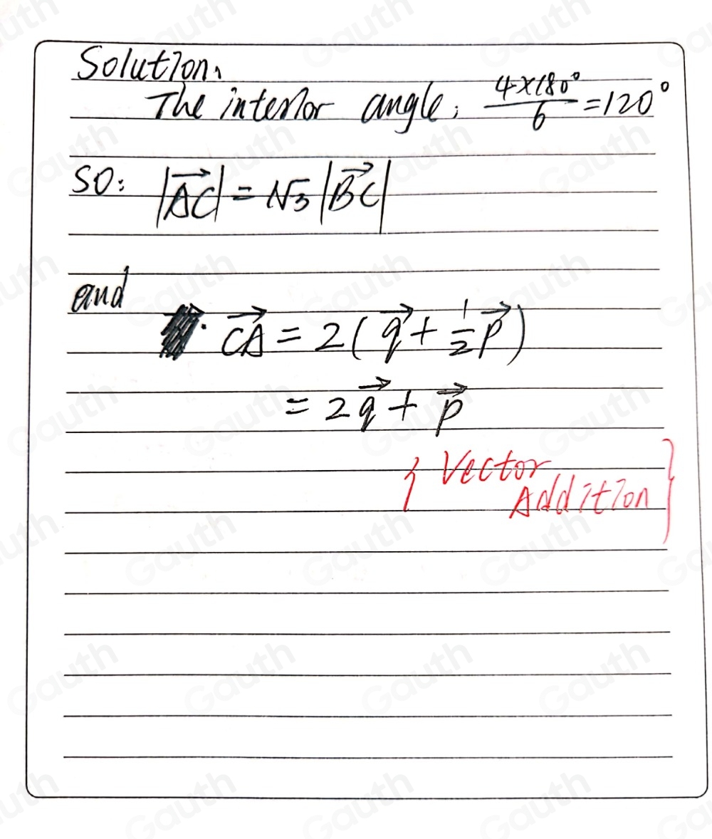 Solved: The diagram shows a regular hexagon ABCDEF. vector CD=p and ...
