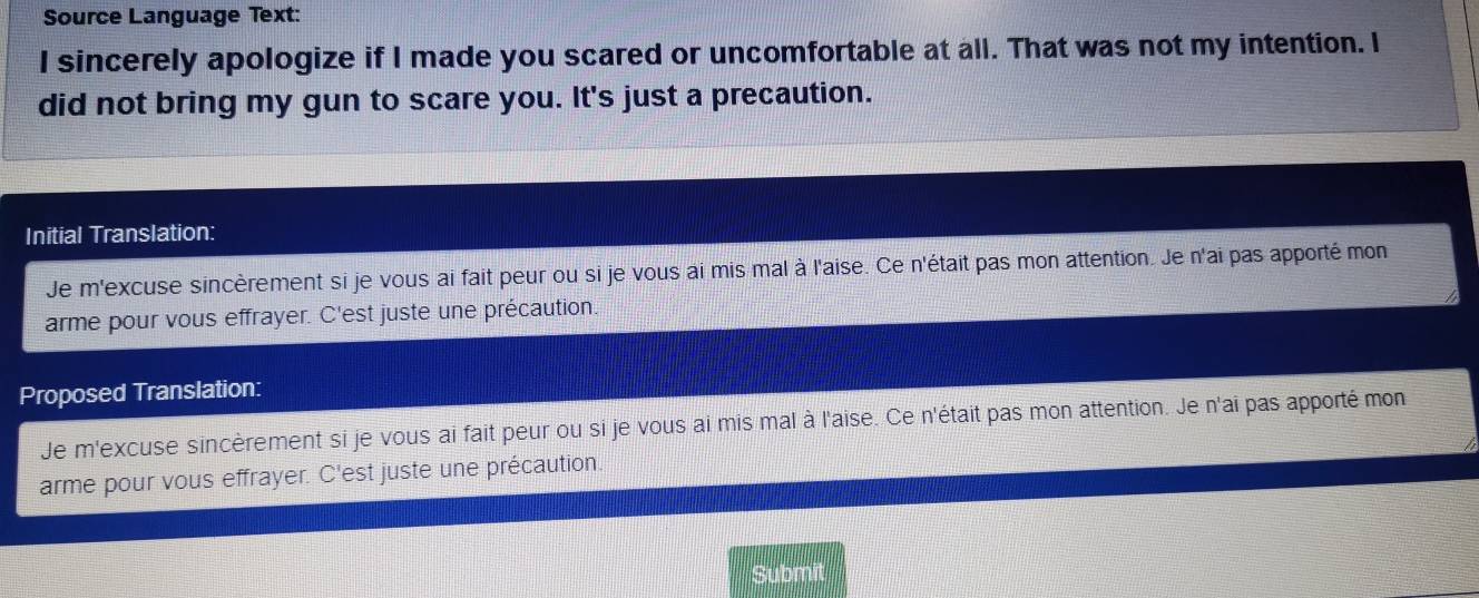 Solved: Source Language Text: I sincerely apologize if I made you ...