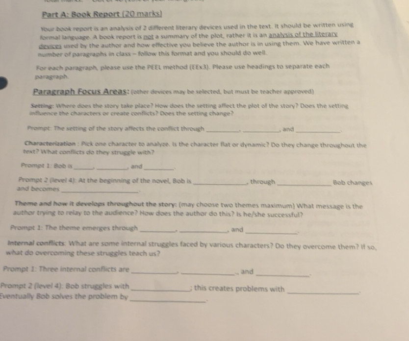 Solved: Book Report (20 marks) Your book report is an analysis of 2 ...