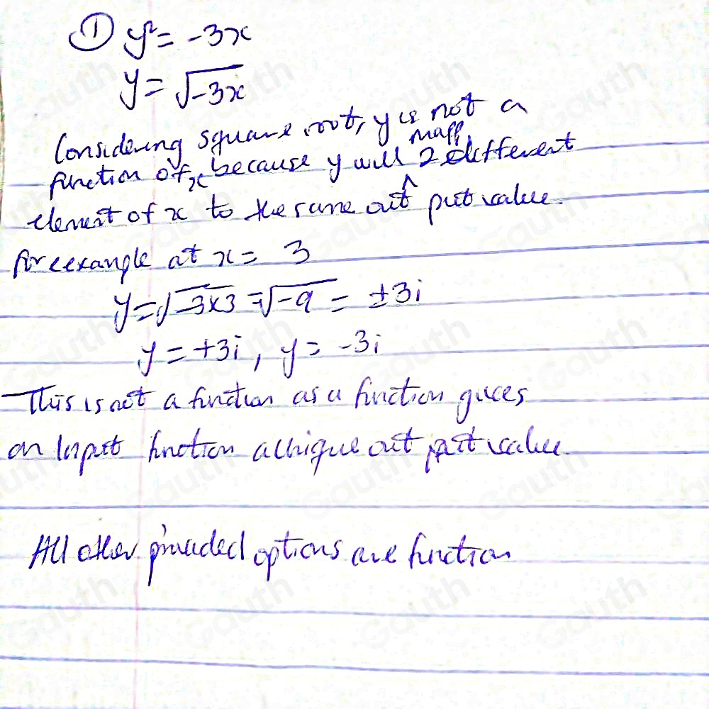 Solved: For each of the following equations, determine whether y is a ...