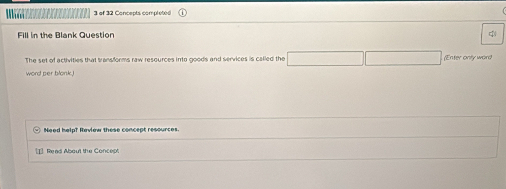 Solved: of 32 Concepts completed Fill in the Blank Question The set of ...