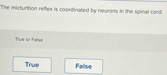 Solved: The micturition reflex is coordinated by neurons in the spinal ...