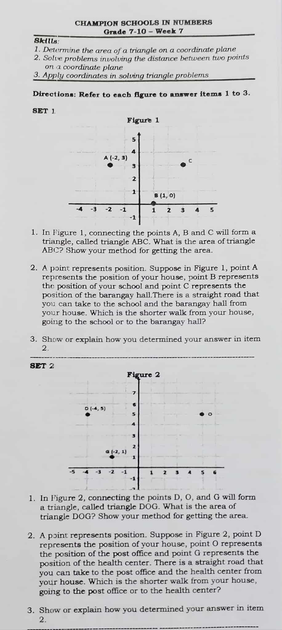 Solved: CHAMPION SCHOOLS IN NUMBERS Grade 7-10 - Week 7 Skills 1 ...