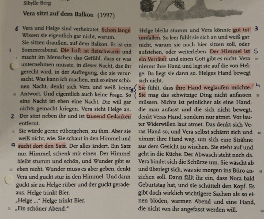 Gelöst:Sibylle Berg Vera sitzt auf dem Balkon (1997) 6 Vera und Helge ...