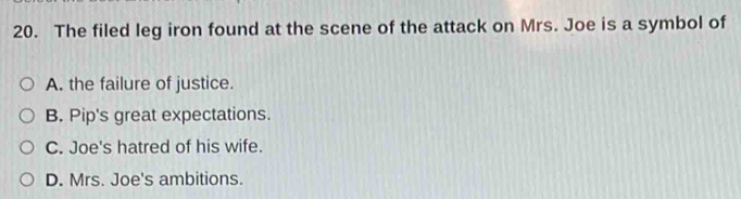 Solved: The filed leg iron found at the scene of the attack on Mrs. Joe ...