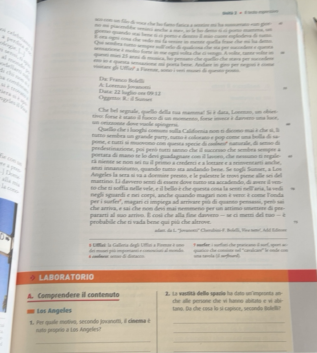 Risolto:Bnfo 2 + Il testo expresión seo con ne fle di voae che he tame ...